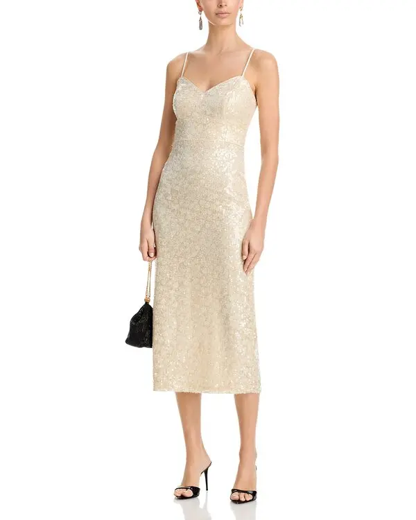 Eliza J Sequin Sweetheart Midi Dress