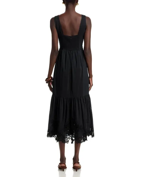 Kobi Halperin Zuri Lace Trim Midi Dress