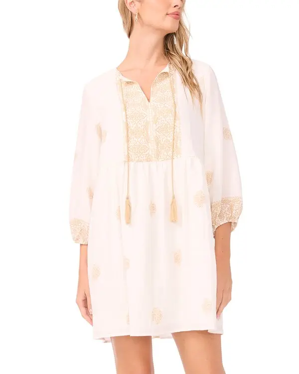Vince Camuto Embroidered A-line Dress