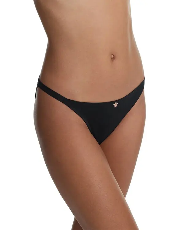 SKARLETT BLUE Bonbon Gingham Lace String Bikini - Black
