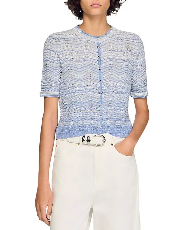 Sandro Davine Decorative Knit Cardigan