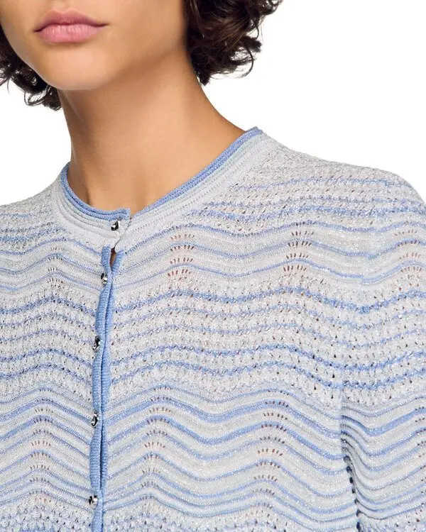 Sandro Davine Decorative Knit Cardigan