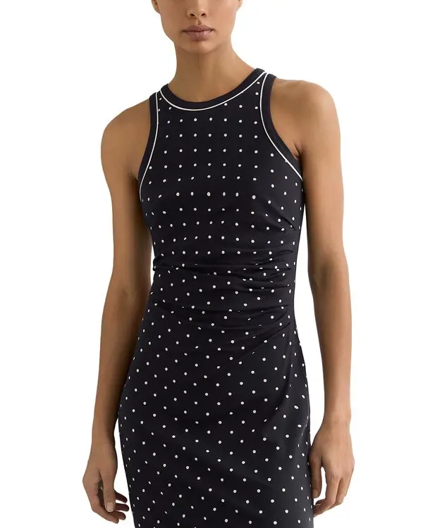 REISS Spotted Jersey Racerback Dress