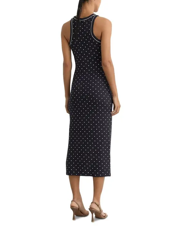 REISS Spotted Jersey Racerback Dress