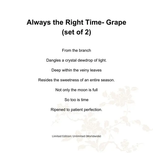 LIULI Always The Right Time Grape Crystal Glass Sculptures, Set Of 2