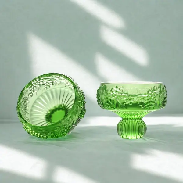 LIULI Always The Right Time Grape Crystal Glass Sculptures, Set Of 2