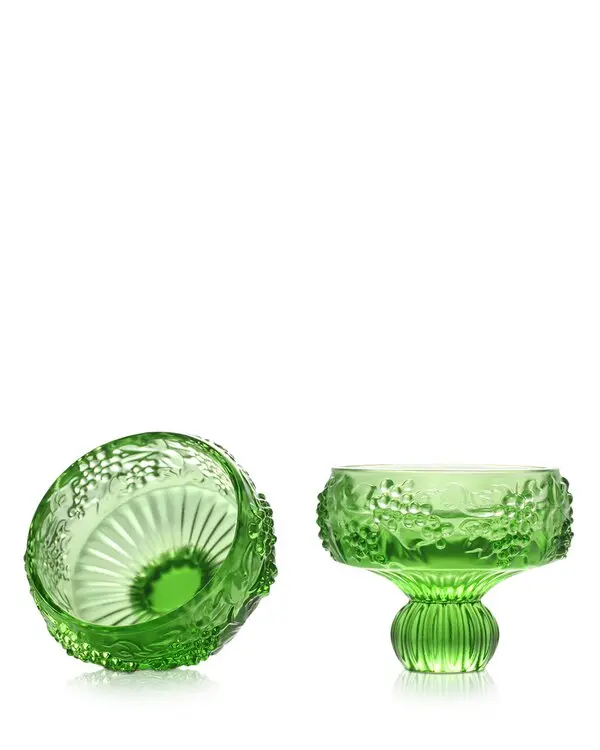 LIULI Always The Right Time Grape Crystal Glass Sculptures, Set Of 2
