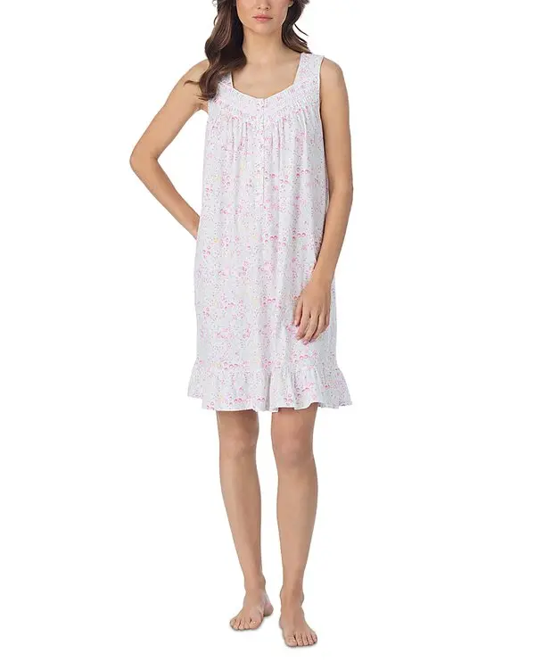 Eileen West Knit Chemise - White Strawberry Print