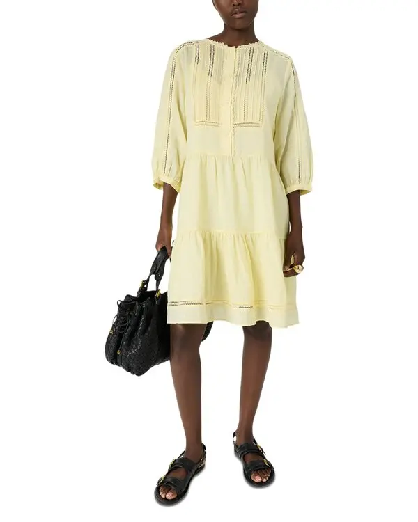 Gerard Darel Riane Tiered Dress - Yellow