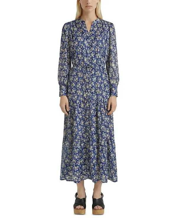 Gerard Darel Ruvia Printed Long Sleeve Shirtdress