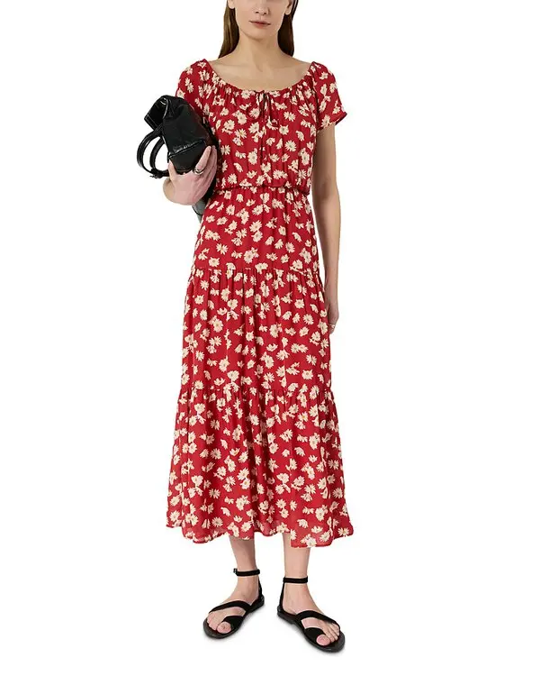 Gerard Darel Tiered Floral Midi Dress