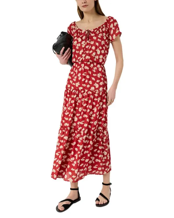 Gerard Darel Tiered Floral Midi Dress