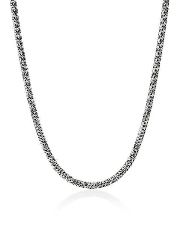 John Hardy Sterling Icon Diamond Clasp Woven Link Chain Necklace - Silver