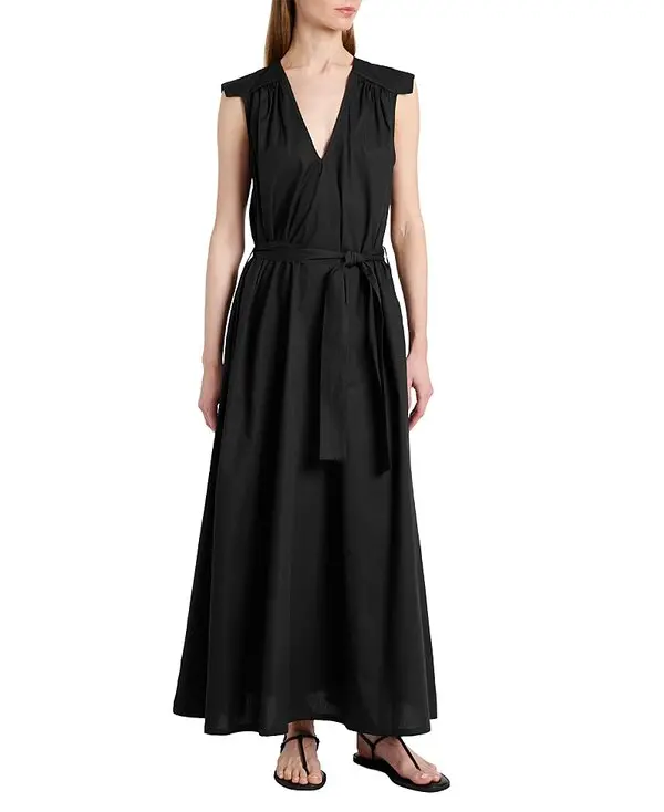 Santorelli Niu Cap Sleeve Maxi Cotton Dress - Black