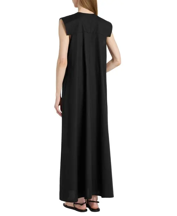 Santorelli Niu Cap Sleeve Maxi Cotton Dress - Black