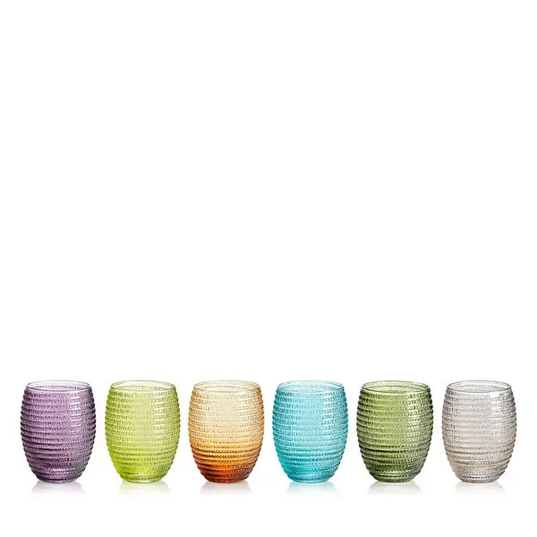 IVV Industria Vetraria Valdarnese Helix Tumblers Multi, Set Of 6 - Assorted Colors