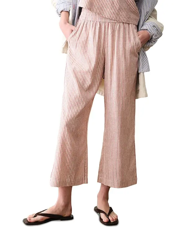 Marine Layer Allison Crop Trousers - Rust Stripe