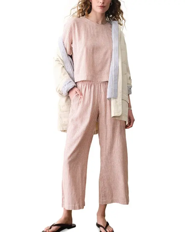Marine Layer Allison Crop Trousers - Rust Stripe