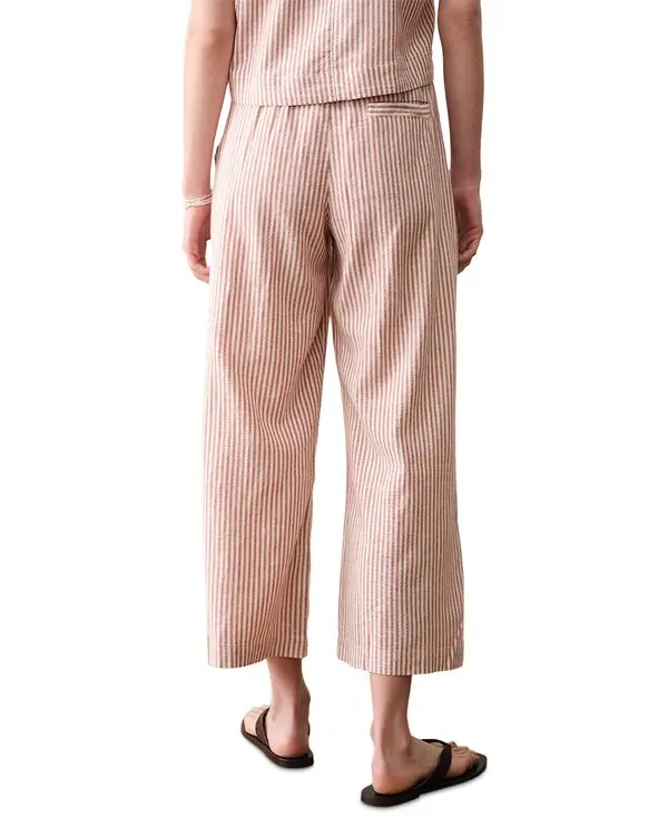 Marine Layer Allison Crop Trousers - Rust Stripe