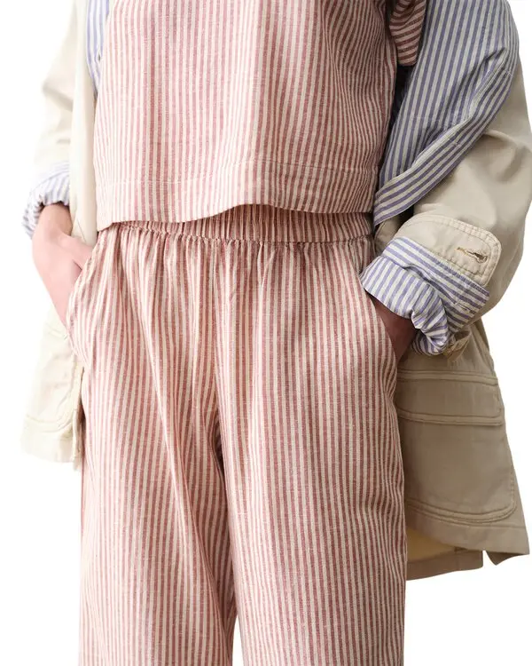 Marine Layer Allison Crop Trousers - Rust Stripe