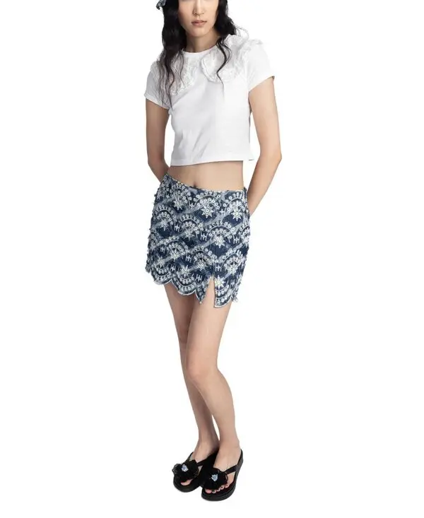 Anna Sui Sonora Denim Mini Skirt