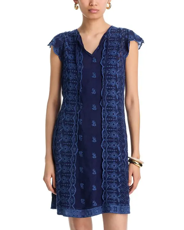 Johnny Was Daisy Eyelet Dress - Blue Night