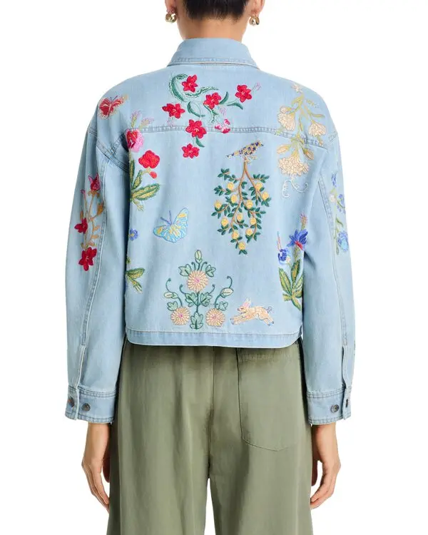 Johnny Was Beatrix Cropped Denim Jacket