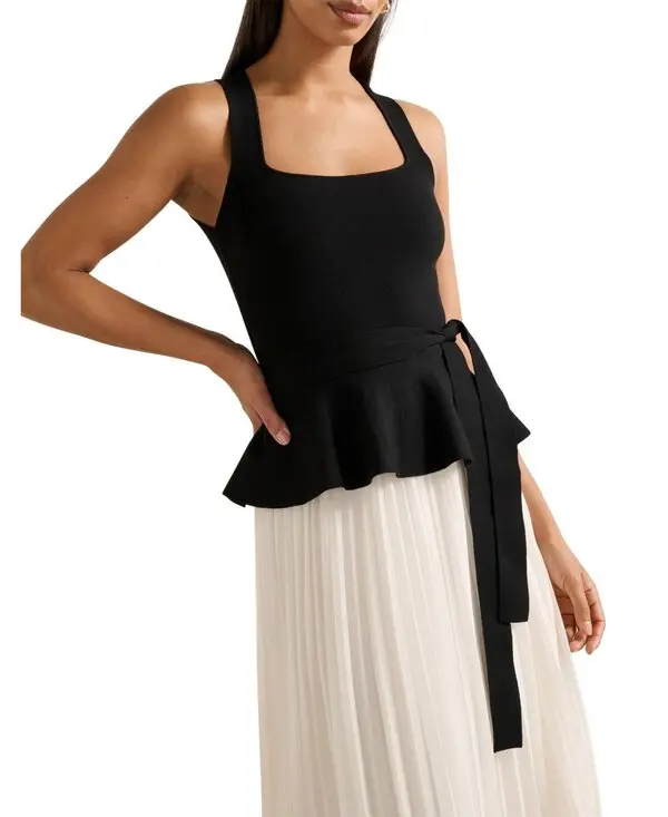 EVER NEW Peony Pleat Mixed Dress