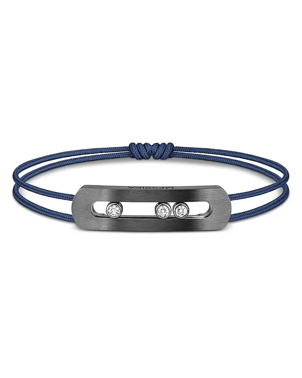 Messika Move Titanium Diamond Cord Bracelet - Blue