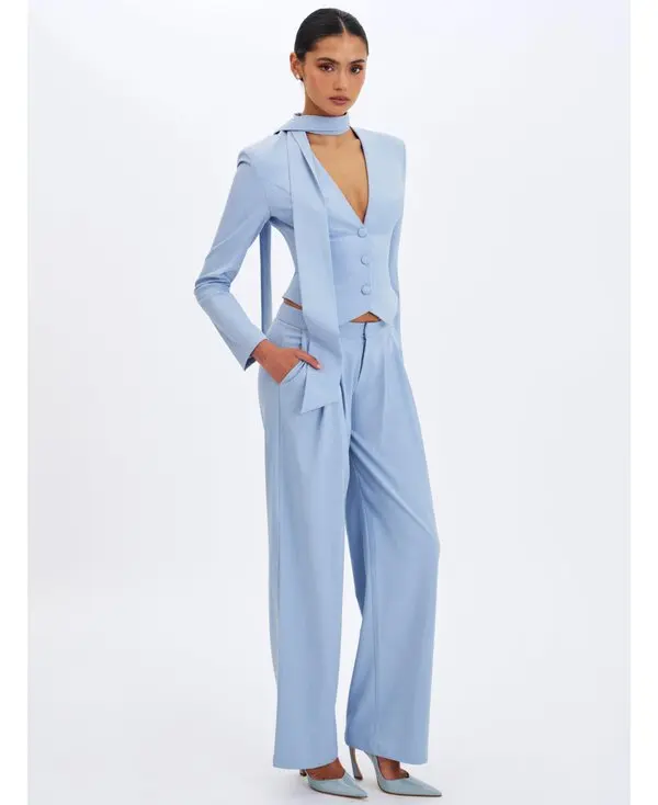 MISS CIRCLE NEW YORK Renley Pinstripe Peplum Blazer