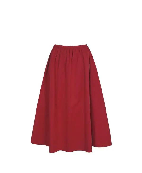 MISS CIRCLE NEW YORK Ursel Gathered A-line Midi Skirt