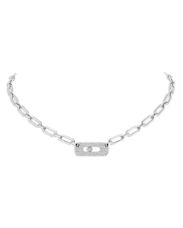 Messika 18k Diamond Link Necklace - White Gold