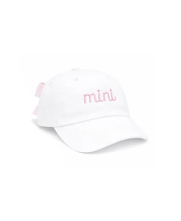 BITS & BOWS Baseball Cap With Bow Detail - White/pink