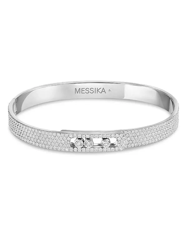 Messika 18k Move Noa Diamond Pave Bangle Bracelet - White Gold