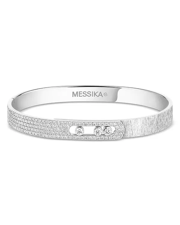 Messika Move Noa Diamond Bangle Bracelet - White Gold