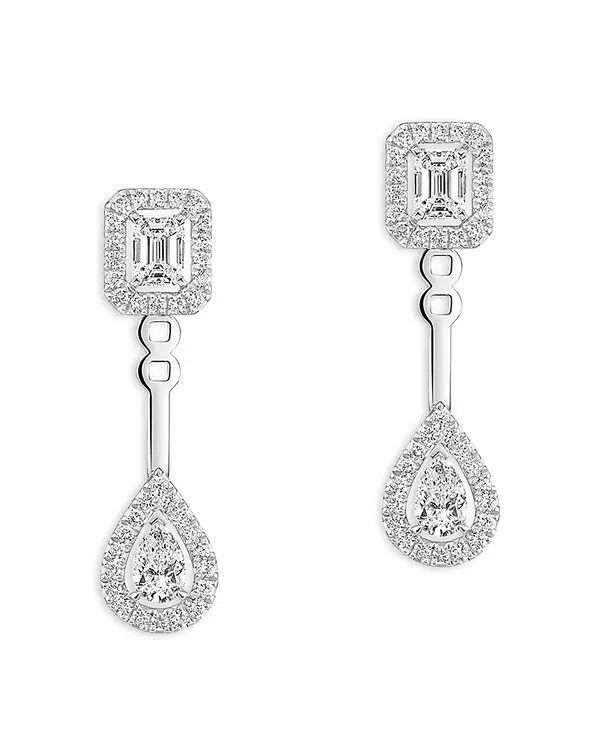 Messika 18k Diamond My Twin Toi Et Moi Drop Earrings - White Gold