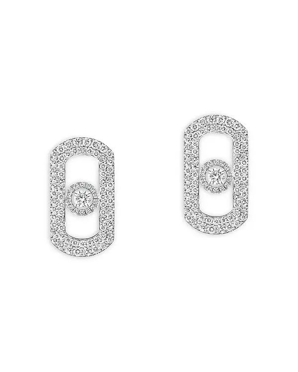 Messika 18k So Move Diamond Statement Earrings - White Gold