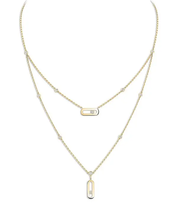 Messika 18k Move Uno Diamond Layered Necklace - Yellow Gold