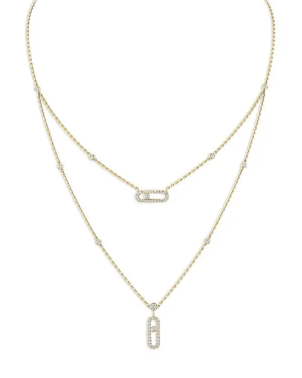 Messika 18k Diamond Move Uno Layered Necklace - Yellow Gold