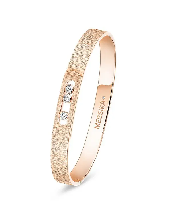 Messika 18k Rose Gold Diamond Bangle Bracelet - Pink Gold