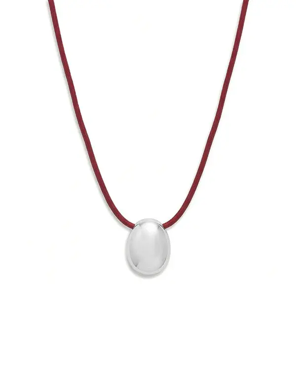 Shashi Connor Oval Pendant Necklace - Red/silver