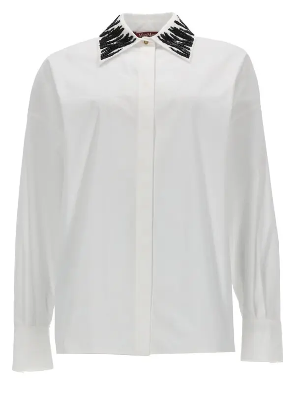 Max Mara Camicia Con Dettaglio Strass - White
