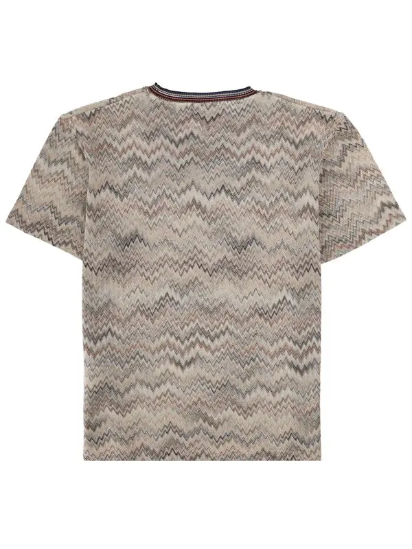 Missoni T-shirt In Cotone - Beige