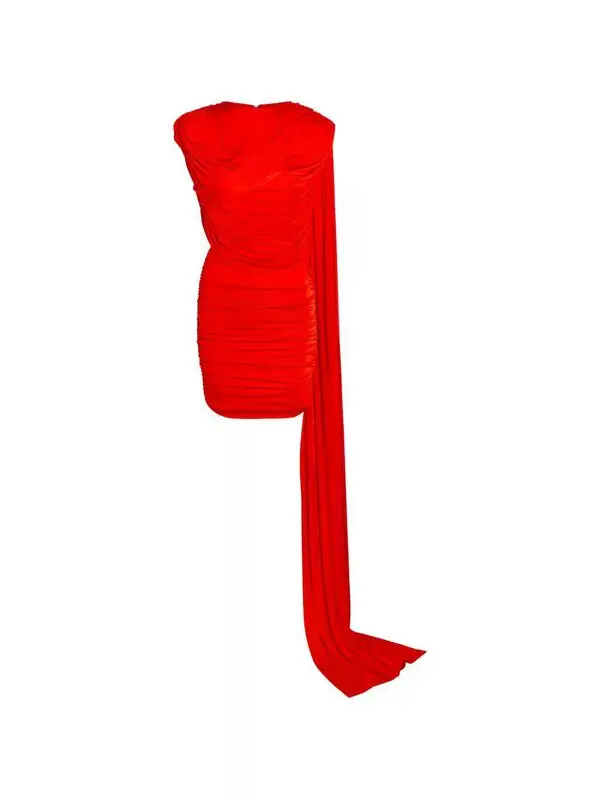 The Arrivals Khara Draped Mini Dress - Red