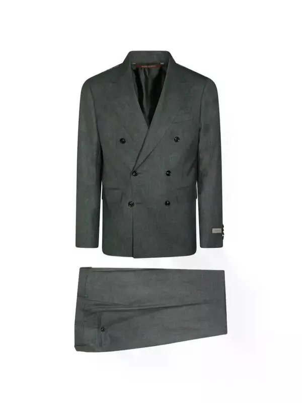 Canali Double-breasted Wool Suit - Grey