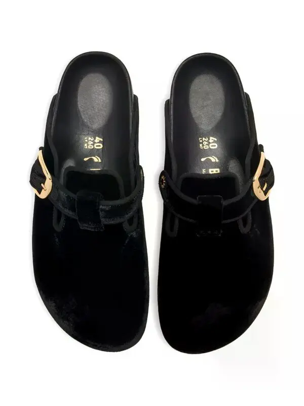 BIRKENSTOCK Buckle-detail Velvet Sandals