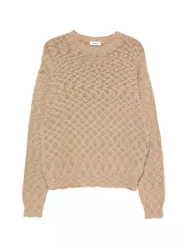 SEWMOD Open-knit Crew Neck Sweater