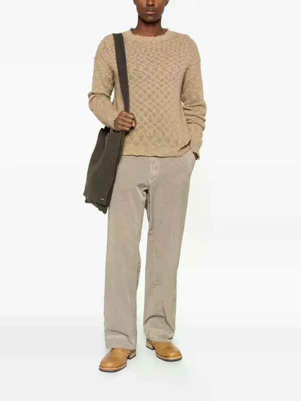 SEWMOD Open-knit Crew Neck Sweater