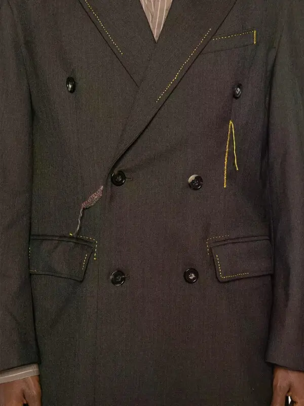SEWMOD Contrast-stitch Double-breasted Coat