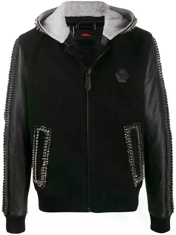 Philipp Plein Studded Hooded Jacket